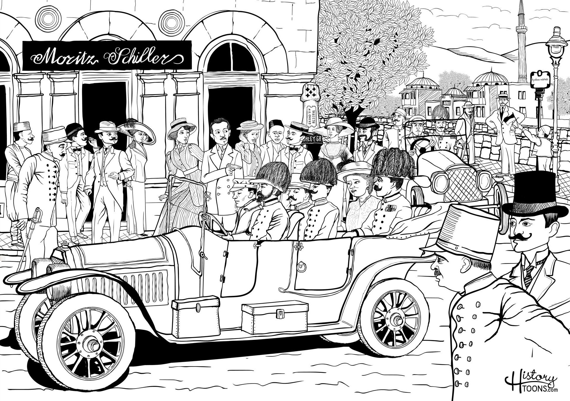 Assassination of Archduke Franz Ferdinand of Austria in Sarajevo ...